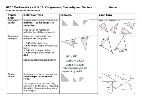 Maths Knowledge Organisers with 'Your Turn' (Pearson Foundation ...
