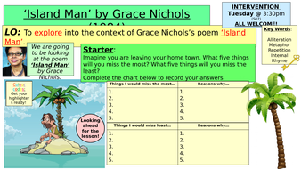 'Island Man' by Grace Nichols | Teaching Resources