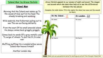 'Island Man' by Grace Nichols | Teaching Resources