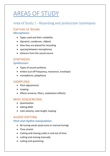 Music Technology: Introductory Research Project | Teaching Resources