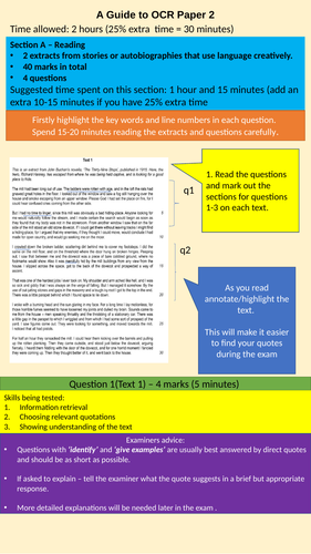 OCR Paper 2 Section A Guide | Teaching Resources