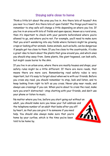 Personal Safety PSHE | Teaching Resources