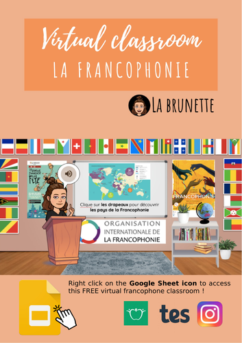 Cultural Virtual Bitmoji Classroom - la Francophonie | Teaching Resources