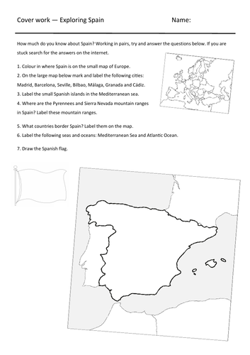 Spanish cover work / cover lesson - Exploring Spain | Teaching Resources