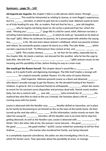 'When Will There be Good News?' by Kate Atkinson. Full scheme of work ...