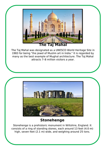 Wonders of the world display | Teaching Resources