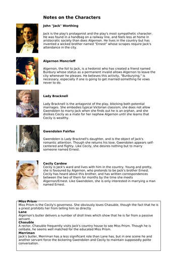 The Importance of Being Earnest | Teaching Resources