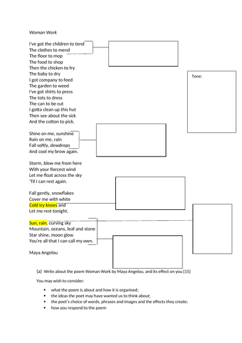 Unseen Poetry - Maya Angelou | Teaching Resources