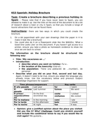Spanish Cultural Project (holiday brochure) | Teaching Resources