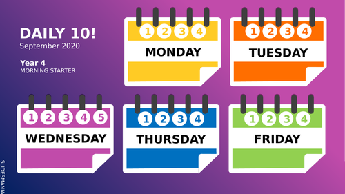 Maths Morning Activity Daily 10 Year 4 | Teaching Resources