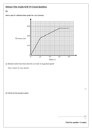 GCSE (9-1) Distance Time Graphs Exam Pack | Teaching Resources