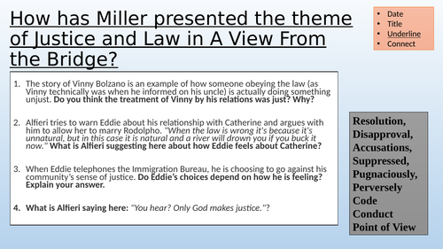 A View From the Bridge- FULL SOW | Teaching Resources