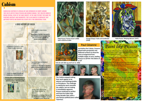Cubism knowledge-organiser | Teaching Resources