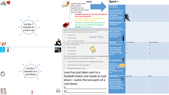 GCSE PE Warm Up/Cool Down Learning Mat | Teaching Resources