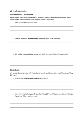 Four lessons on writing a lockdown diary entry including use of present ...