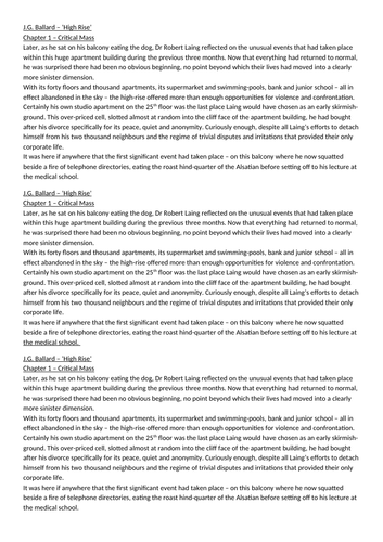 English Language High Rise mini extract | Teaching Resources