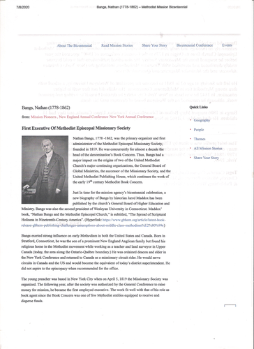 Nathan Bangs (1778-1862) | Teaching Resources