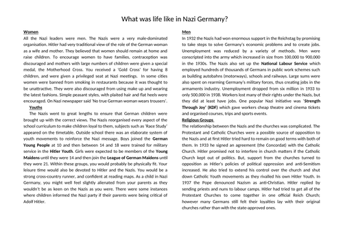 Life in Nazi Germany | Teaching Resources