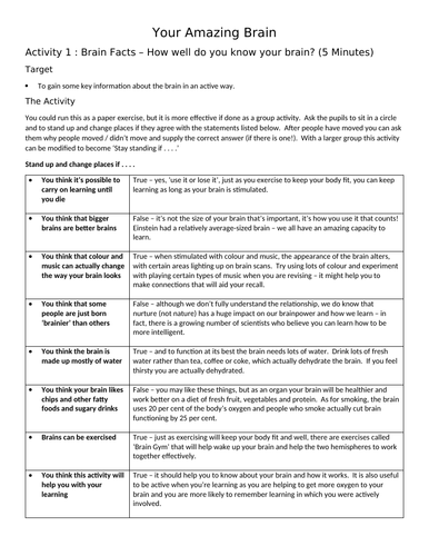 Our Amazing Brains (2 - 3 lessons) | Teaching Resources