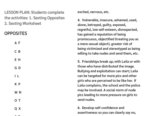 Sexting and Assertiveness Worksheets (UK) | Teaching Resources Sexting and Assertiveness Worksheets (UK) | Teaching Resources