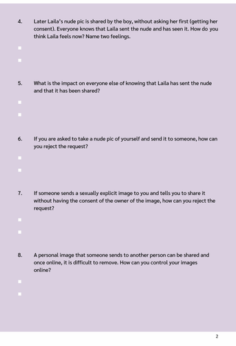 Sexting and Assertiveness Worksheets (UK) | Teaching Resources Sexting and Assertiveness Worksheets (UK) | Teaching Resources