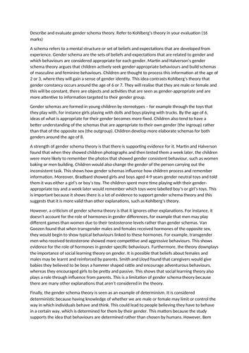 Psychology Gender 16 Mark Example Answers Bundle | Teaching Resources