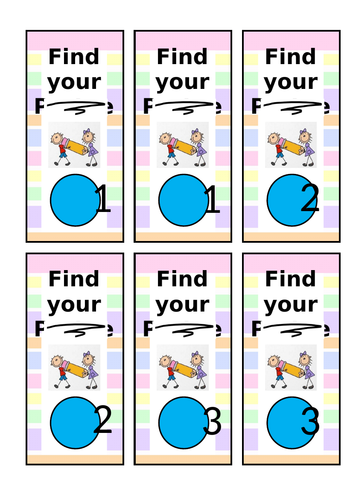 Find Your Partner Cards | Teaching Resources