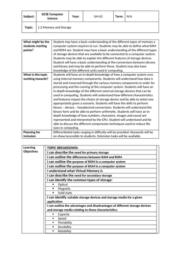 J277 OCR GCSE Computer Science 9-1 Topic Overviews | Teaching Resources