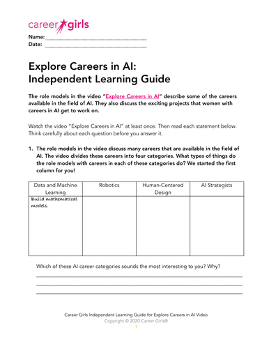 Explore Careers in AI: Video-Based Career Exploration Lesson | Teaching ...
