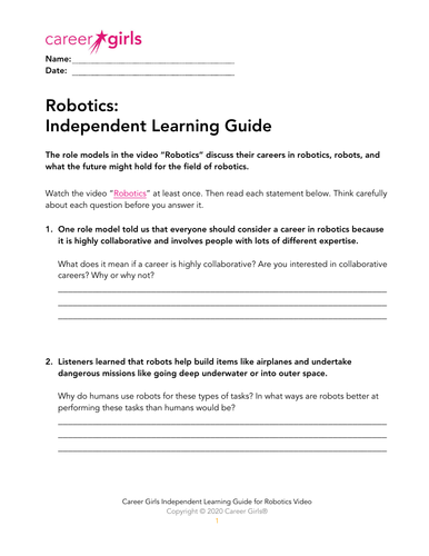 Robotics Careers: Video-Based Career Exploration Lesson | Teaching ...
