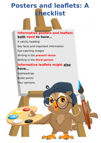 Posters & Leaflets: Features PowerPoint and checklist | Teaching Resources