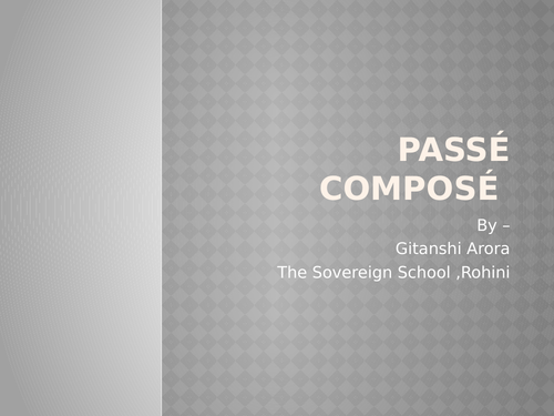 power point presentation on passe compose (french) | Teaching Resources