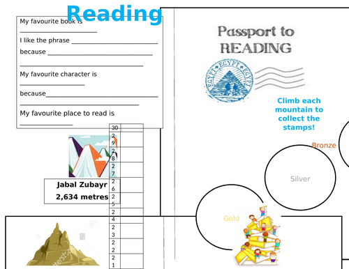 Reading Passport -and stamps 30 day challenge | Teaching Resources