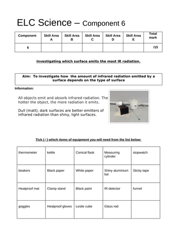 AQA ELC Science Component 6*UPDATED* | Teaching Resources