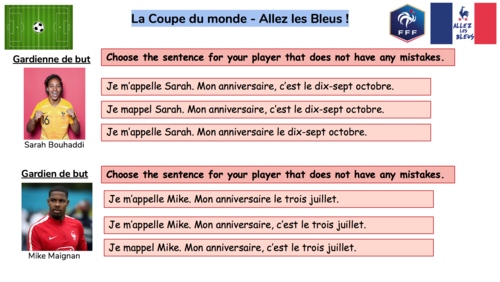 French revision "Football" Game | Teaching Resources