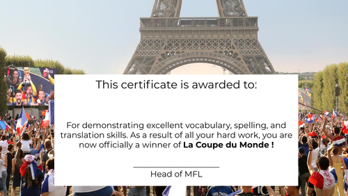 French revision "Football" Game | Teaching Resources