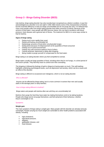 Healthy eating and eating disorders - 6 sessions | Teaching Resources