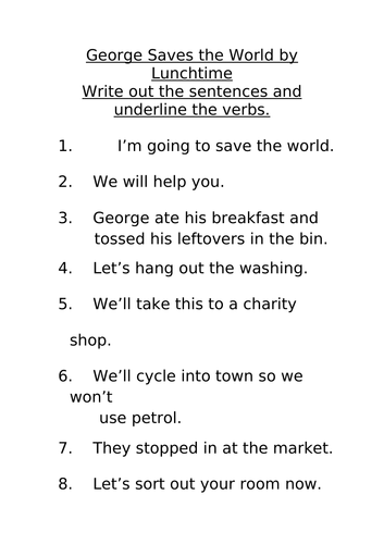 George Saves the World by Lunchtime Literacy pack | Teaching Resources