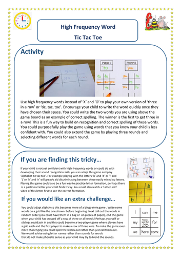 High Frequency Word Games for Home Learning or Interventions ...