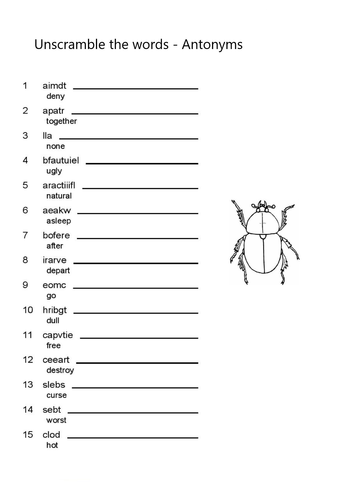Antonym Scramble | Teaching Resources
