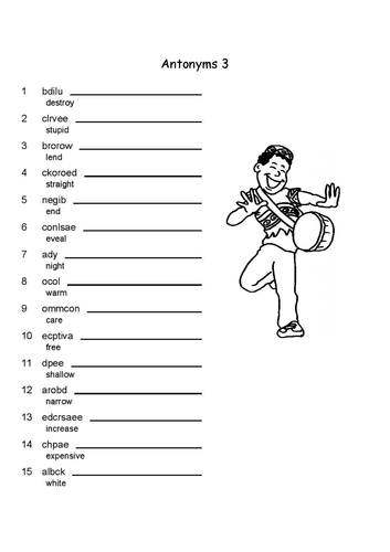 Antonym Scramble | Teaching Resources