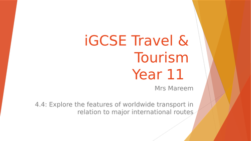 Cambridge IGCSE Travel & Tourism - Unit 4 | Teaching Resources
