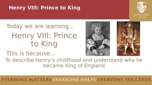 Tudors: Henry VIII Prince to King | Teaching Resources