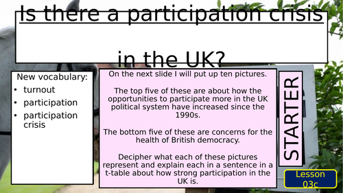 Edexcel A Level UK Politics Lessons 6-8 (A Wider Franchise & Suffrage ...