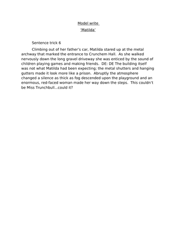 Gandhi Four Weeks Literacy Lesson Matilda Roald Dahl Grammar Year 6 ...