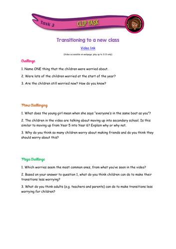 Transition PSHE KS2 | Teaching Resources