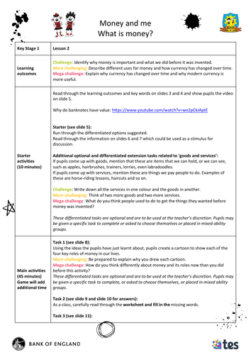 Lesson 2 Money and me - What is money (Northern Irish curriculum ...