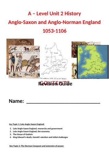 A Level Edexcel Anglo Saxon and Anglo Norman Kingdom revision guide ...
