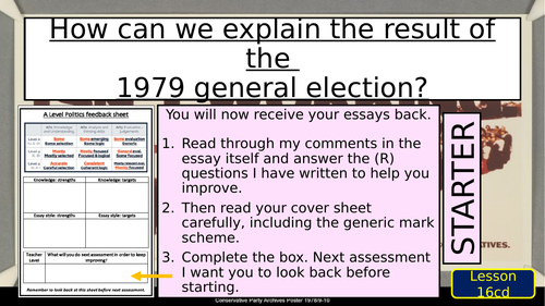 Edexcel A Level UK Politics Lessons 51-54 (General Election 1979 ...