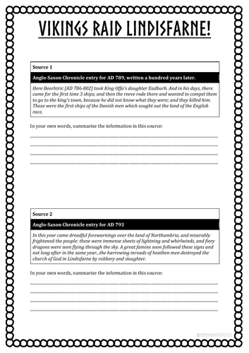 Vikings! - 6. Lindisfarne and Viking raids | Teaching Resources